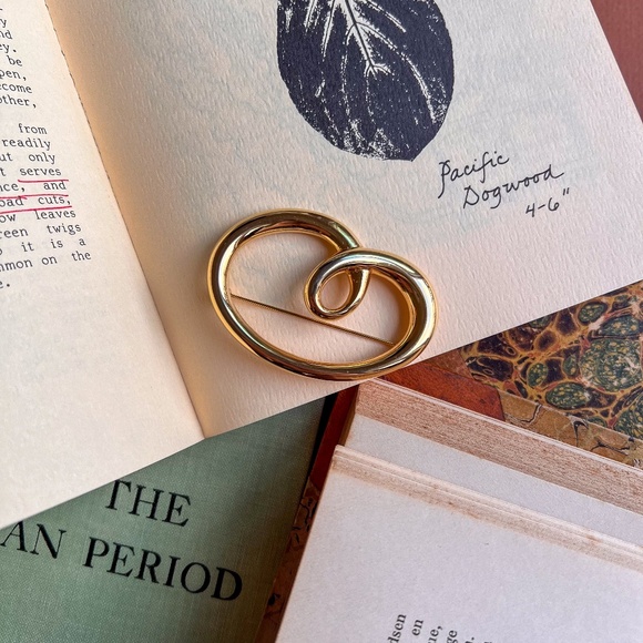 American Vintage | Jewelry | Darling Vintage 98s Gold Loop Brooch ...